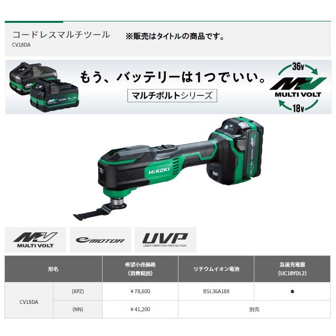 HiKOKI コードレスマルチツール CV18DA(NN) 本体のみ 18V対応 日立 ハイコーキ : カナジン 2号店 - 通販 - Yahoo!ショッピング