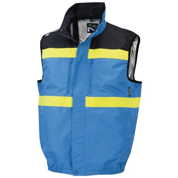空調服 TM NC-1072 ブルーイエロー 服地のみ 上部ファン ベスト 3Dエリ ポリエステル素材 NSP Nクールウェア 小型便 : カナジン 2号店 - 通販 - Yahoo!ショッピング