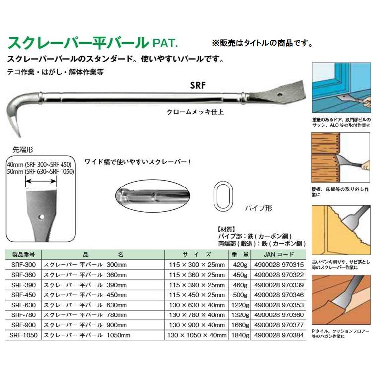 小型便 モトコマ SRF-300 スクレーパー 平バール 300mm サイズ115x300x25mm MKK ' : srf-300 : カナジン 2号店 - 通販 - Yahoo!ショッピング