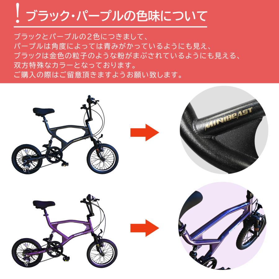 ミニベロ EIZER MINIBEAST 16インチ コンパクト シマノ 付属品 フルサスペンション Wサス プレゼント 初心者 通勤 通学 ...