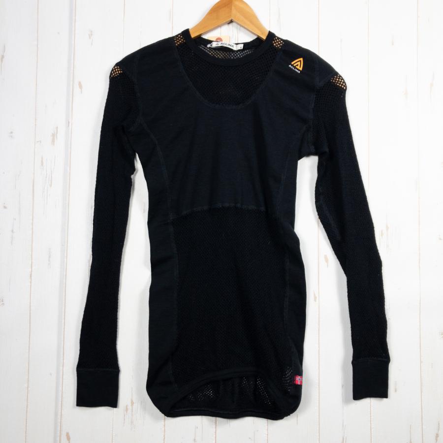 Women's M ブラック系 Aclima ( アクリマ ) ウールネット クルー ネック WoolNet Crew Neck メリノウール ...