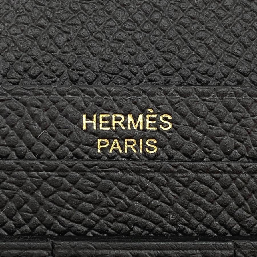HERMES 【新品】エルメス 長財布 二つ折り ベアンスフレ ヴォーエプソン ノワール ブラック ゴールド金具 Bearn Soufflet Epsom Noir Gold ...