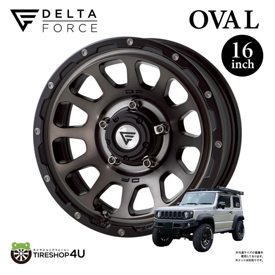 DELTA FORCE 4本セット OVAL デルタフォース オーバル 16x6.0J 5/139.7 -5 MSP マットスモークポリッシュ 4本価格 【代引き不可】 ジムニーシエラ ノマド ...