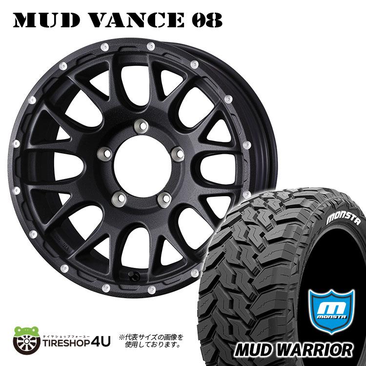 WEDS タイヤホイール4本セット MUD VANCE 08 16x6.0J 5/139.7 -5 FBK MONSTA WARRIOR 235/70R16 104/101Q LT ホワイト ...