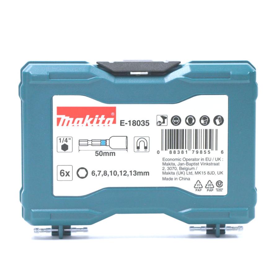 マキタ（makita） 六角 ソケットビット 6,7,8,10,12,13mmセット 1/4 BLACKシリーズ インパクトドライバーなどに ...