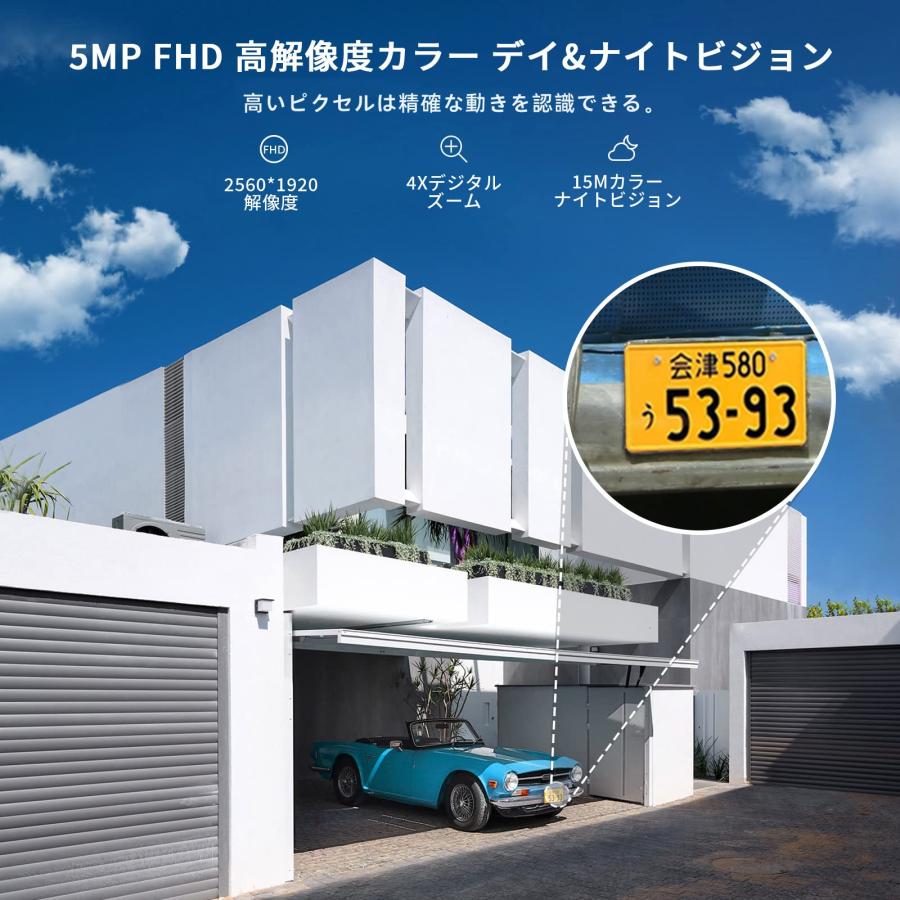 【最大500万高画素 ・遠距離も超精細・永久に無料クラウド】 ieGeek 防犯カメラ 屋外 ソーラー ワイヤレス/wifi バッテリー内蔵 ...