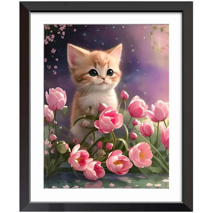 ダイヤモンドアート セット ねこ 猫 可愛 動物 DIYビーズ絵画 人気 やり方簡単 DIY 手作り 大人 子供 部屋 喫茶 初心者 現代壁 ...