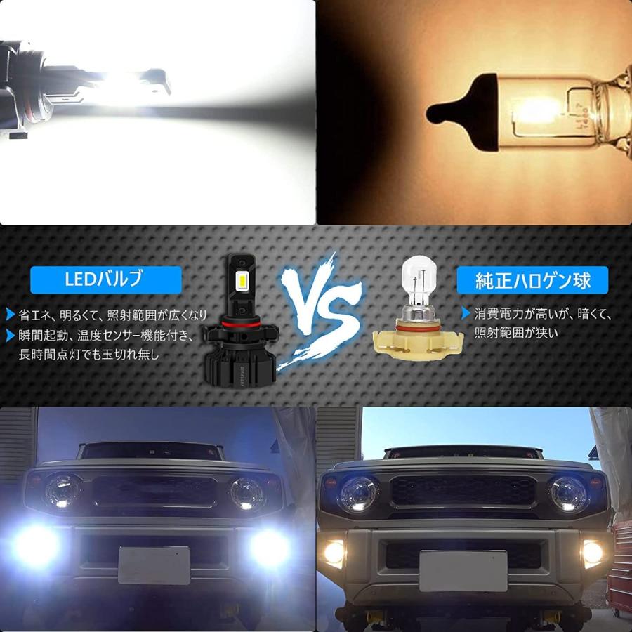 PSX24W LEDフォグランプ ホワイト イエロー 6000K 車検対応 トヨタ LM86 BR-Z インプレッサな 高照度 ファンレス一体 ...