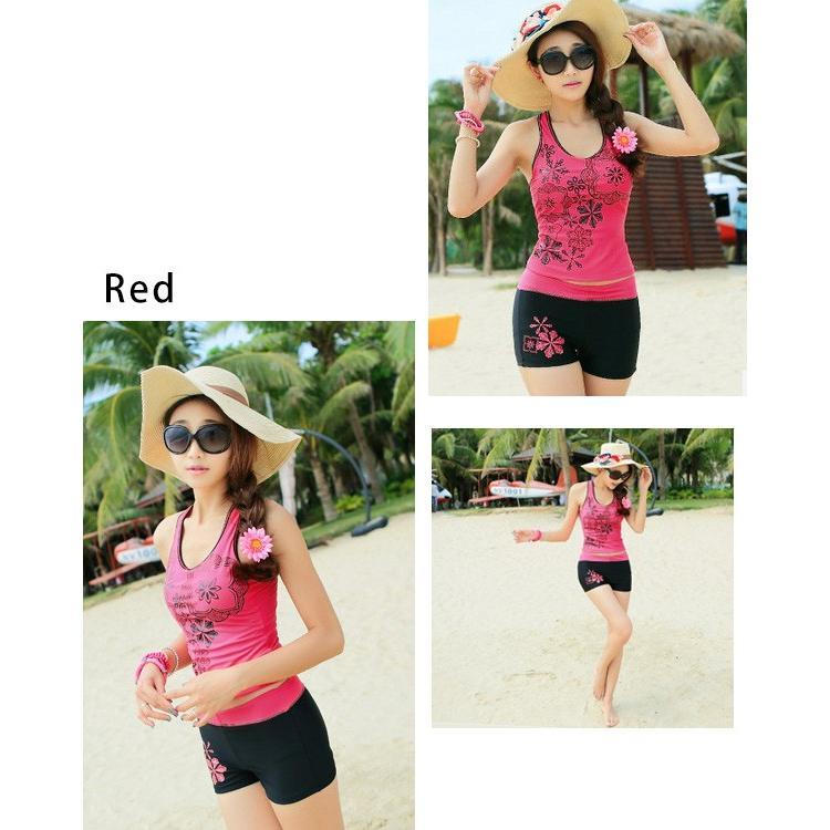 水着 体型カバー タンキニ水着 レディース 女性 ママ水着 花柄ビキニ 大きいサイズ タンク ショートパンツ 20代 30代 40代 50代 DM便 : 3548アシスト - 通販 ...