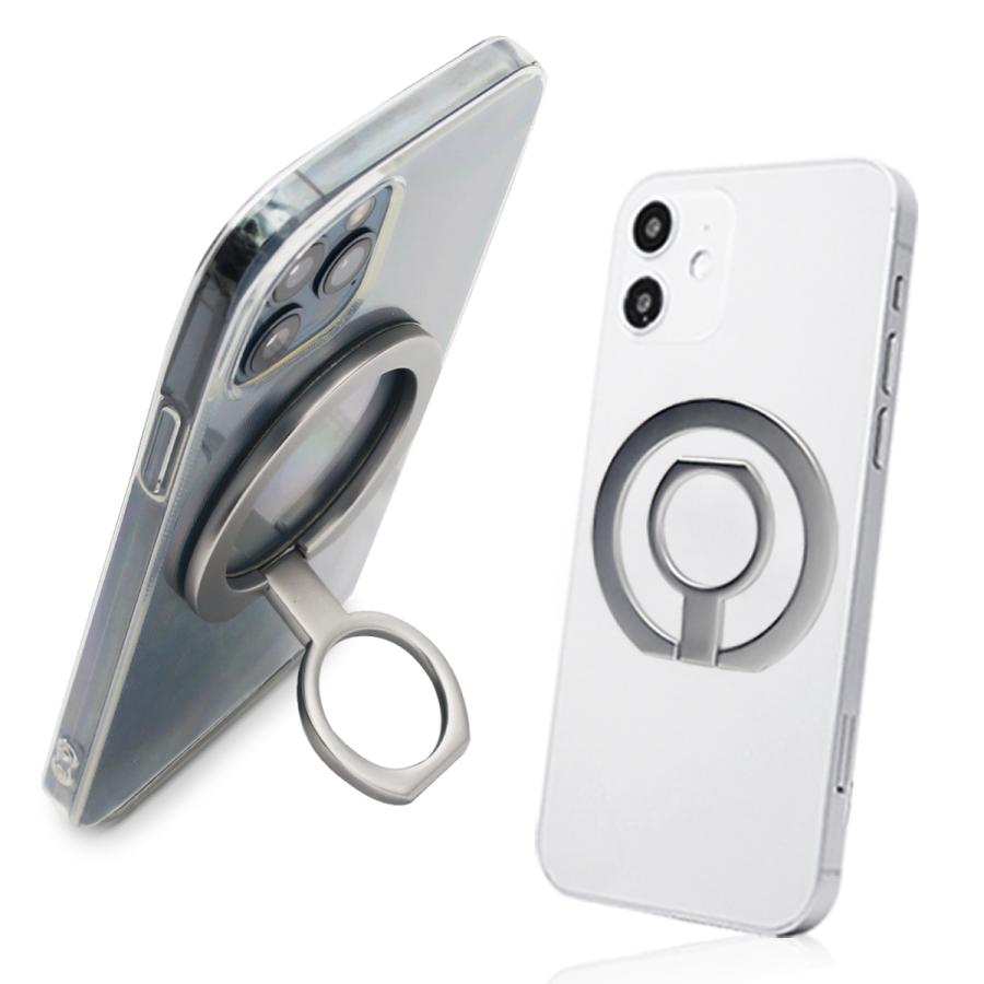 magsafe対応 マグネットスマホリング「MAGHO RING」 スマホスタンド 縦置き・横向き グリップしやすい Vlog撮影 : 39 ...