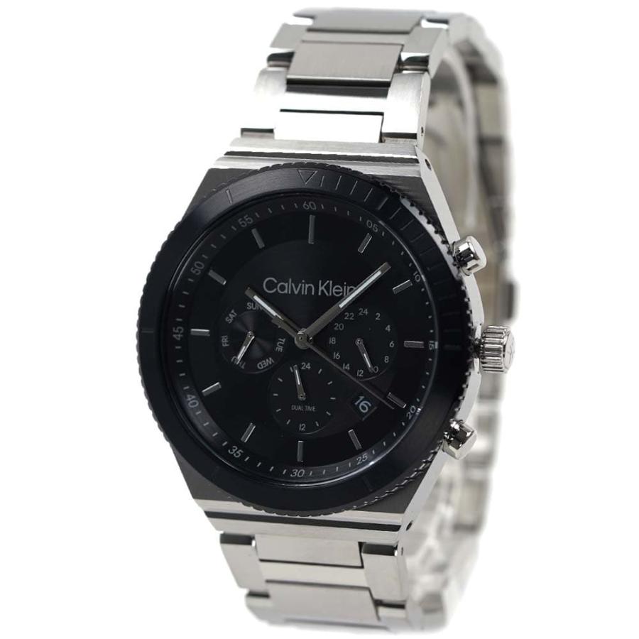 カルバンクライン 腕時計 メンズ マルチファンクション 日付 曜日 カレンダー 24時間計 デュアルタイム シルバー×ブラック CK ...