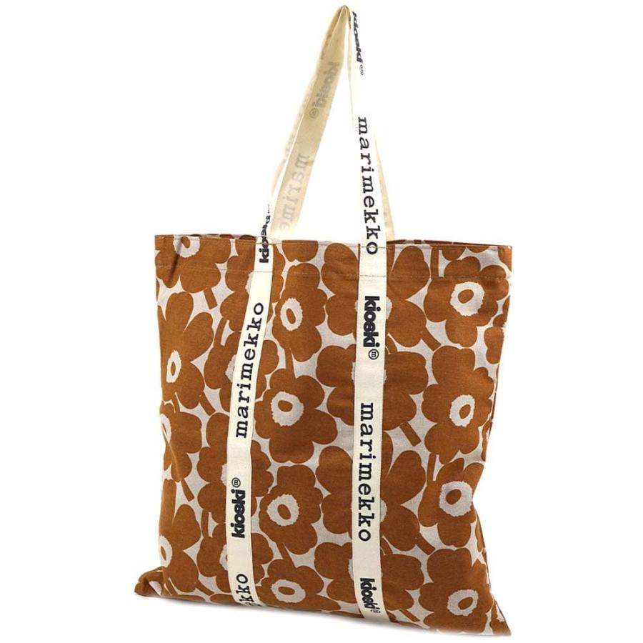 marimekko（マリメッコ） 並行輸入品 バッグ トートバッグ ロゴ 花柄 ウニッコ コットン ブラウン/ベージュ marimekko ...