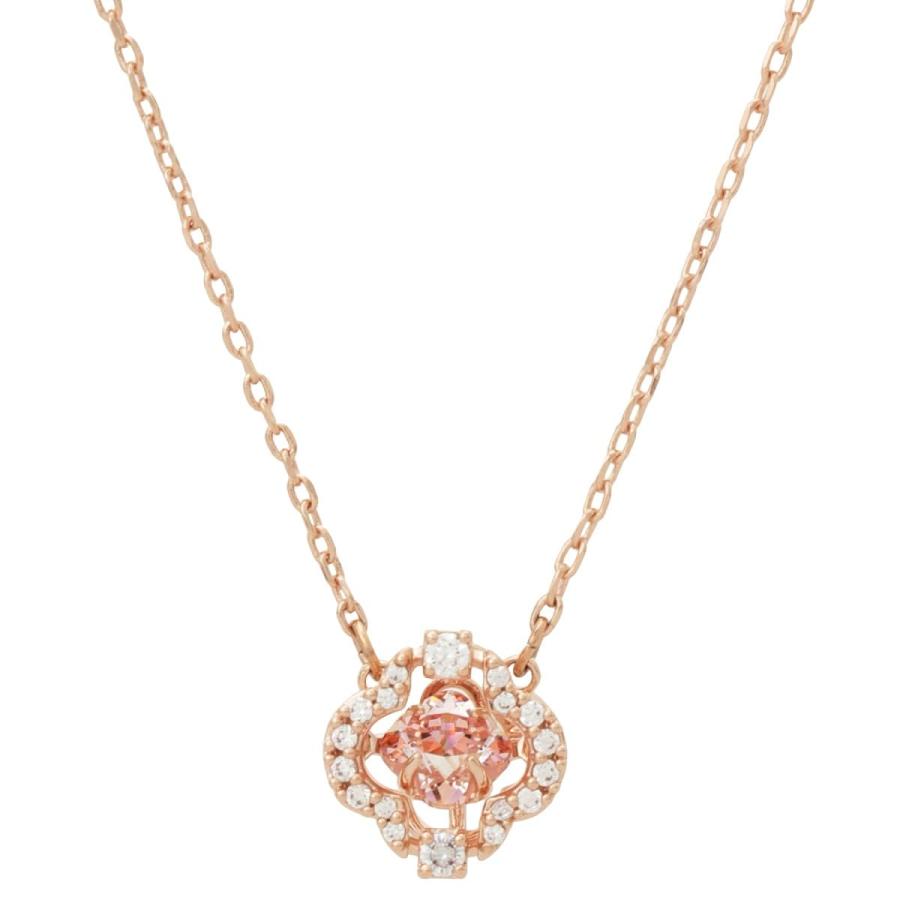 SWAROVSKI スワロフスキー ネックレス ペンダント レディース ダンシングクリスタル パヴェ クローバー ピンク/ローズゴールド ...