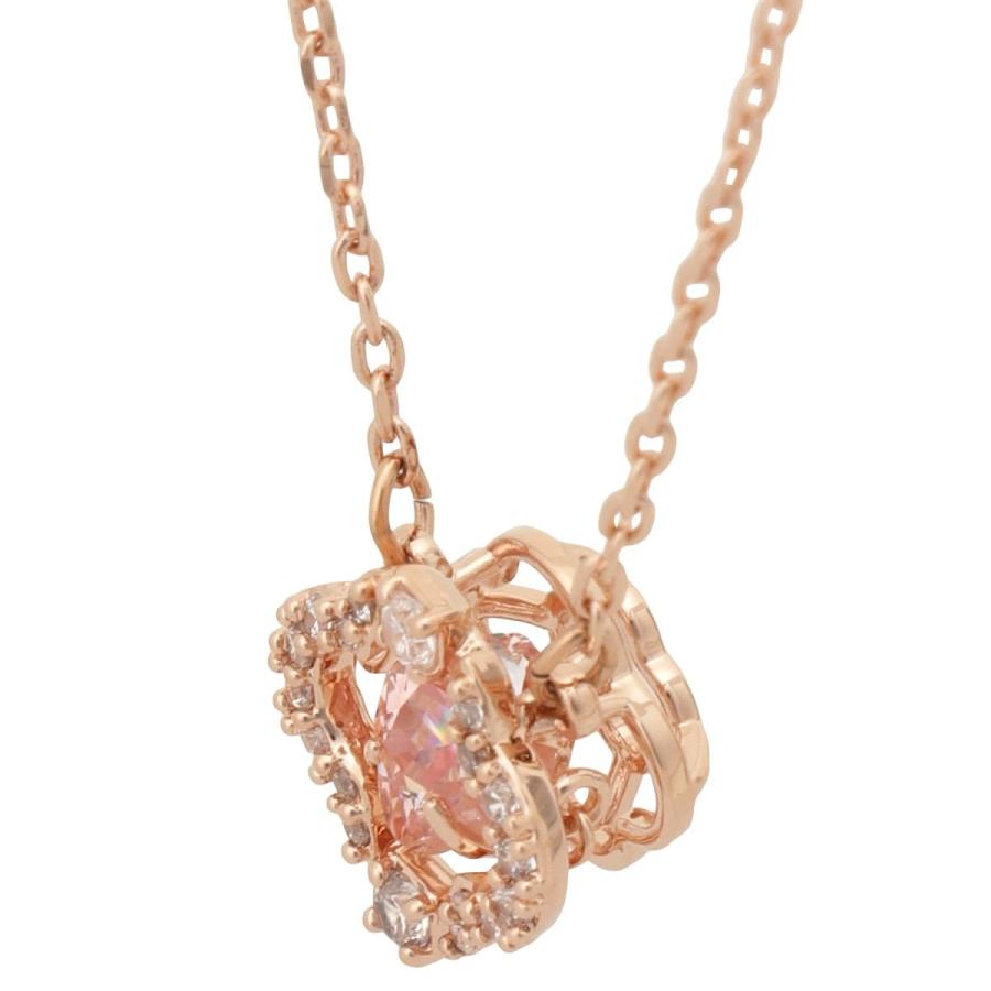 SWAROVSKI スワロフスキー ネックレス ペンダント レディース ダンシングクリスタル パヴェ クローバー ピンク/ローズゴールド ...