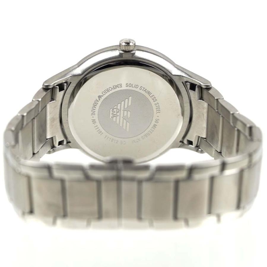 EMPORIO ARMANI エンポリオアルマーニ 腕時計 メンズ 日付カレンダー アナログ クオーツ シルバー ブラック AR11181 ...