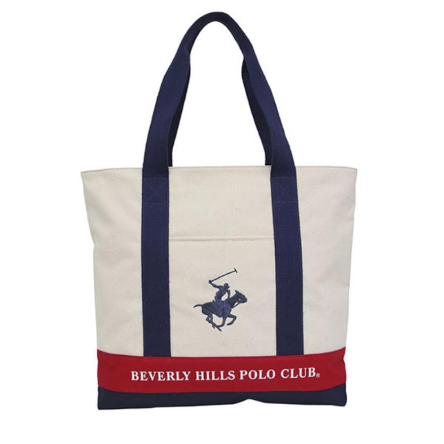 BEVERLY HILLS POLO CLUB（ビバリーヒルズポロクラブ） ビバリーヒルズ ポロクラブ トートバッグ コットン ファスナー ...