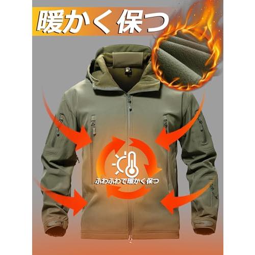 [TACVASEN] メンズ ジャケット 大きいサイズ 冬アウター フリース ジャケット 登山 防寒シャケット 大きいサイズ 保温 撥水 OD L TACVASEN] メンズ ジャケット 大きいサイズ 冬アウター フリース 登山