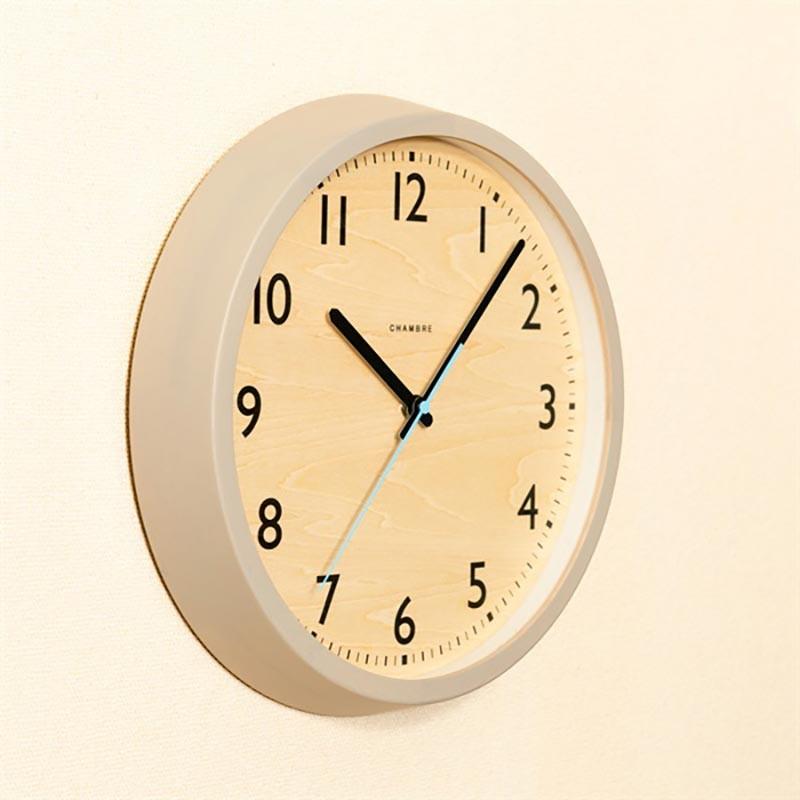 電波時計 掛け時計 木製 スイープセコンド 音がしない【INTERZERO/インターゼロ】CHAMBRE DROP CLOCK WARMGRAY シャンブル ドロップ クロック ウォームグレイ ...
