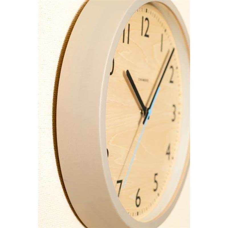 電波時計 掛け時計 木製 スイープセコンド 音がしない【INTERZERO/インターゼロ】CHAMBRE DROP CLOCK WARMGRAY シャンブル ドロップ クロック ウォームグレイ ...