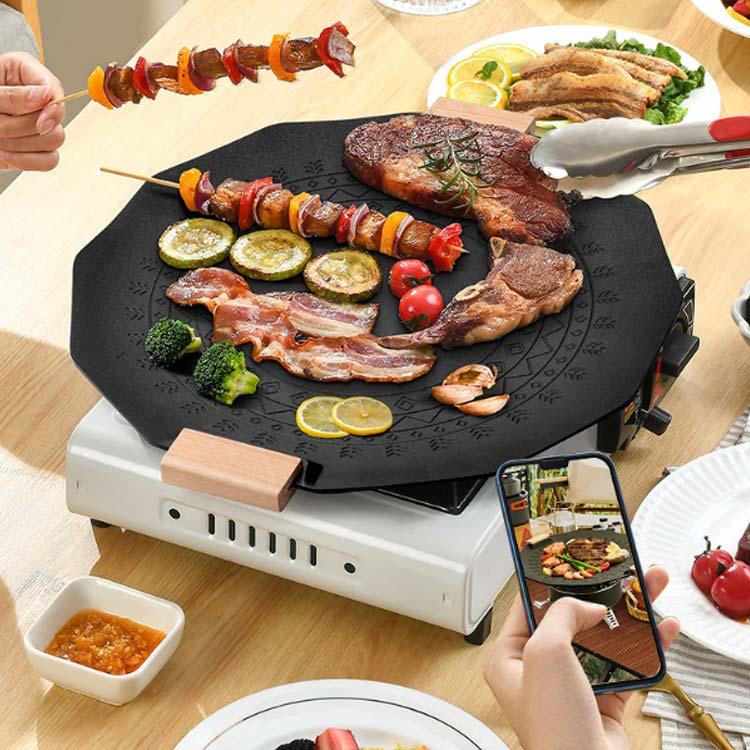 プレート 家庭用 焼肉 鉄板 35cm BBQ 多機能 コンロ 麦飯石 キャンプ キャンプ用品 フライパン式 ソロキャンプ パン ガスコンロ IH : 3Qヤフーショップ - 通販 ...