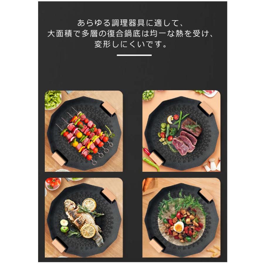 プレート 家庭用 焼肉 鉄板 35cm BBQ 多機能 コンロ 麦飯石 キャンプ キャンプ用品 フライパン式 ソロキャンプ パン ガスコンロ IH : 3Qヤフーショップ - 通販 ...