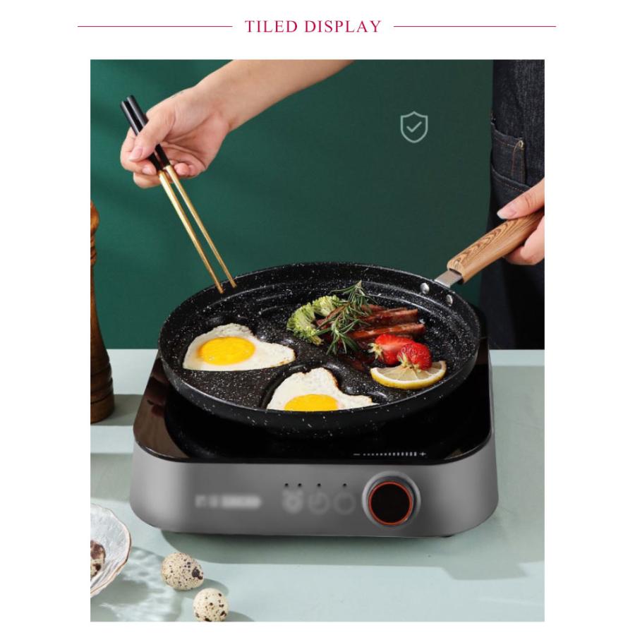 選べる4タイプ フライパン 仕切り付 IH対応 仕切りフライパン IH お弁当 弁当 作り 心型 ハート型 丸型 ガス火対応 パ : 3Qヤフーショップ - 通販 - Yahoo!ショッピング