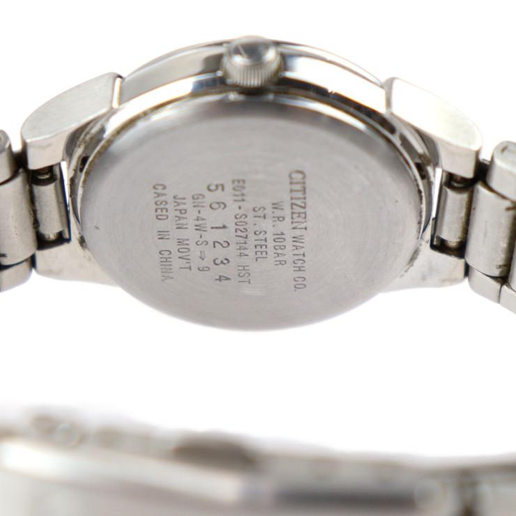 CITIZEN シチズン エコドライブ E011-S027144 腕時計 ステンレススチール シルバー ホワイト文字盤 ソーラー デイト【本物保証】 : 2424021007025 : 3R ...