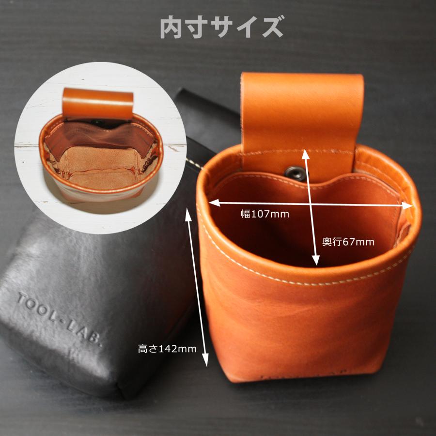 セール中 TOOL-LAB. レザー ワーク ポケット "DOPE ドープ " 小物入れ 栃木レザー ヌメ革 BLACK CAMEL 日本製 ...