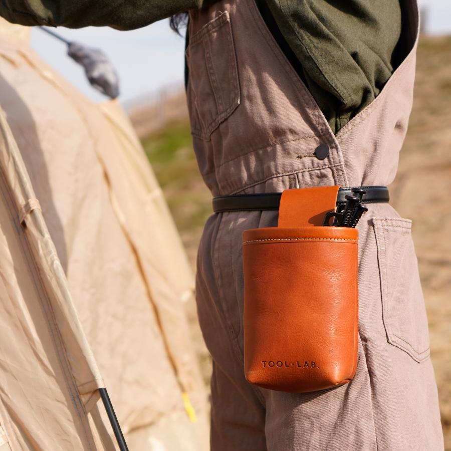 セール中 TOOL-LAB. レザー ワーク ポケット "DOPE ドープ " 小物入れ 栃木レザー ヌメ革 BLACK CAMEL 日本製 ...