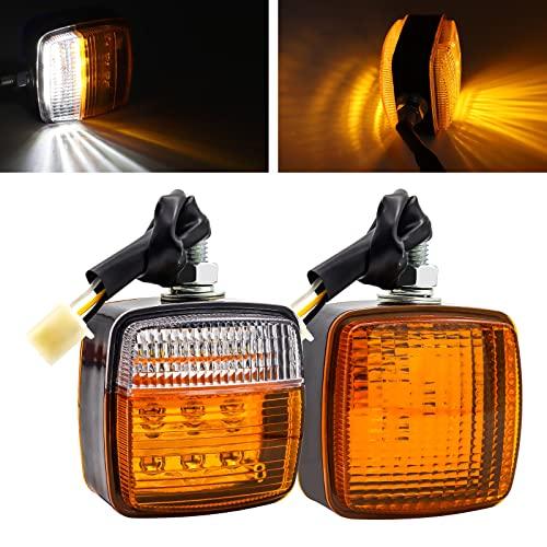 ウインカー フロントフォーク、ウインカー フォークリフト、12V M12 防水 汎用 タイヤショベル ダブルフェイスマーカー 角型 トラクター ...