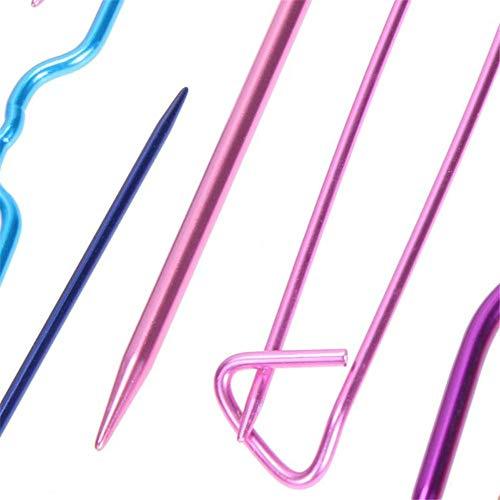 Kingsie ほつれ止め なわあみ針 段数カーカー 19点セット 安全ピン ステッチホルダー アルミ 編み物ツール 編み物道具 手芸 ...