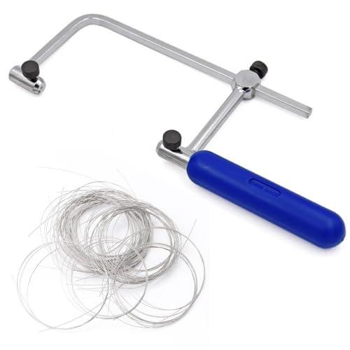 PLEAVIT 糸鋸 ダイヤモンドワイヤー ワイヤーソー 糸のこ 金属 手動 ガラス 陶器 石細工 切断用 極細 替え刃 セット (Φ0.15mm 0.25mm 0.35mm 各1m ...