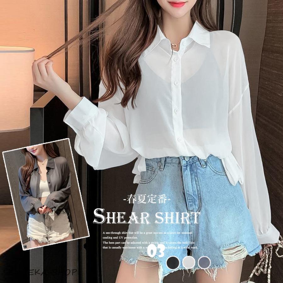 シアーシャツブラウス カーディガン 夏 : EUREKAショップ - 通販 - Yahoo!ショッピング