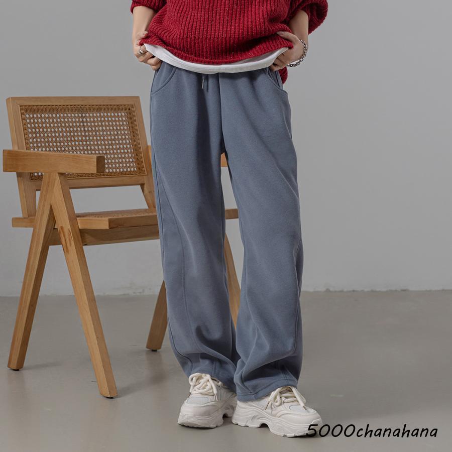 スウェット パンツ カーブパンツ レディース ボトムス ロングパンツ きれいめ ゆったり シルエット イージーパンツ ストレート 黒 秋冬 ...