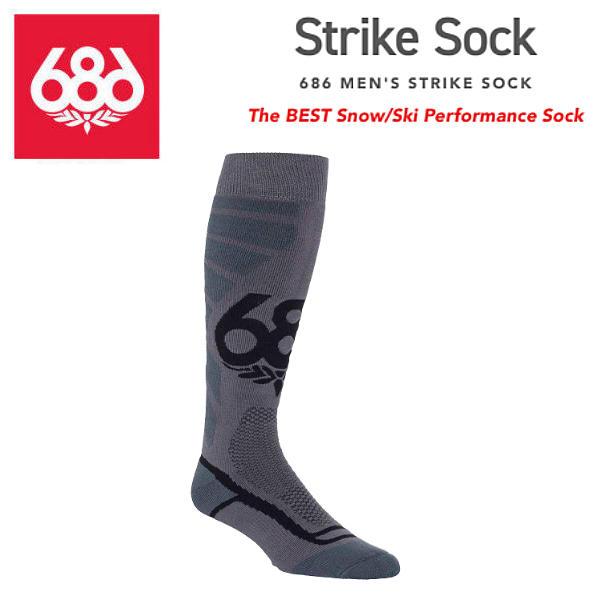686 シックスエイトシックス MEN'S Strike Sock メンズ ストライクソックス スノーボード S/M L/XL グレー ...