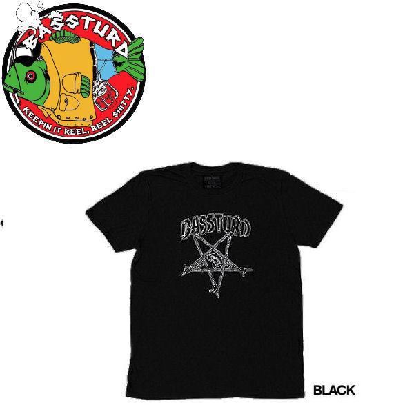 BASSTURD バスタード Bassgram メンズTシャツ 半袖ティーシャツ TEE アウトドアフィッシング 釣り M-XL Black ...