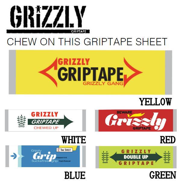グリズリー GRIZZLY CHEW ON THIS GRIPTAPE SHEET グリップテープ デッキテープ スケートボード ...