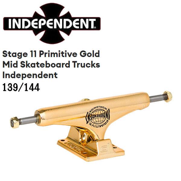 インデペンデント INDEPENDENT Stage 11 Primitive Gold Mid Skateboard Trucks ...
