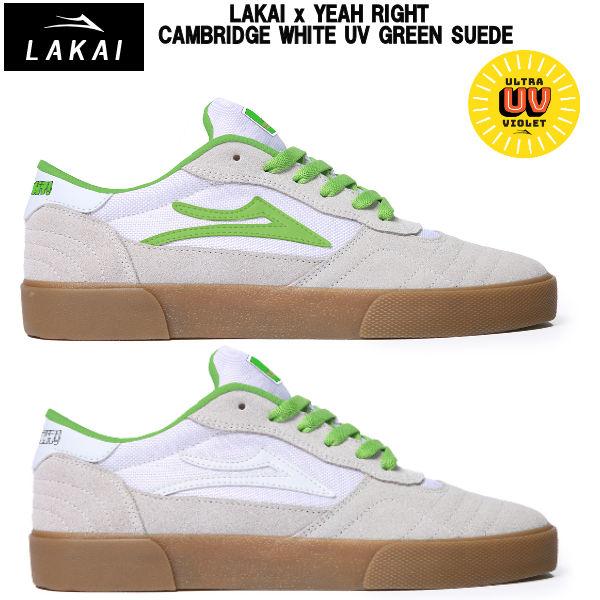【LAKAI×YEAH RIGHT】ラカイ×イエ―ライト コラボ 2023 CAMBRIDGE WHITE / UV GREEN SUEDE ...