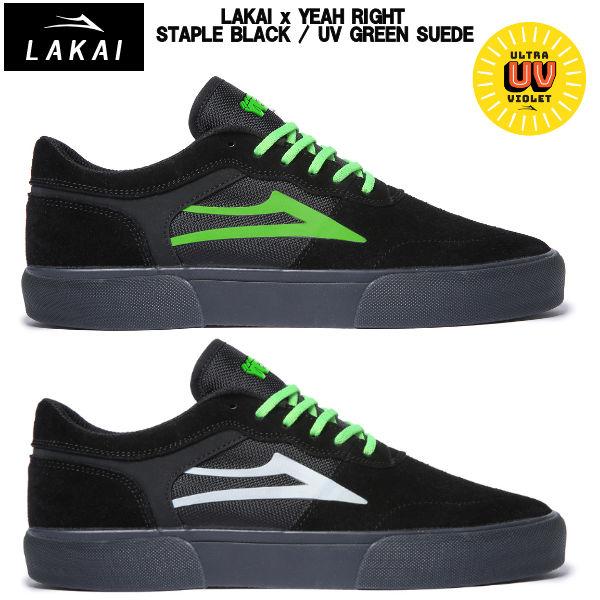 【LAKAI×YEAH RIGHT】ラカイ×イエ―ライト コラボ 2023 STAPLE BLACK / UV GREEN SUEDE ...