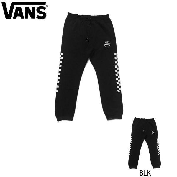 バンズ VANS CHECKER SWEAT PANTS チェッカープリント スウェットパンツ メンズ スケートボード M〜XL BLACK ...