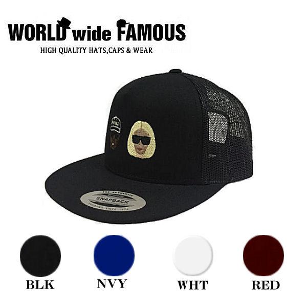 ワールドワイドフェイマス WORLD WIDE FAMOUS 2019春夏 KIMYE風CAP4 レディース メンズ 帽子 メッシュキャップ 4カラー ブラック ホワイト ネイビー レッド ...