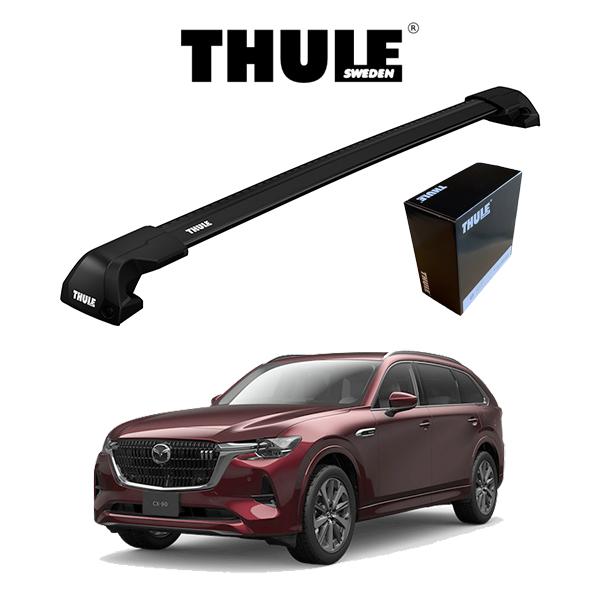 THULE マツダ CX-80 ダイレクトルーフレール付車 ウィングバー EDGE ブラック 『車種別セット』 Base carriers （スーリーベースキャリア） : 6DEGREES ...