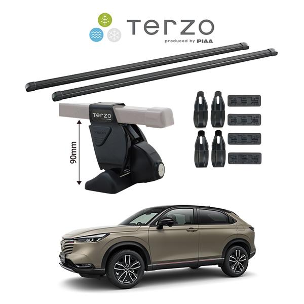 TERZO 車種別セット Terzo テルッツオ ベースキャリア スクエアバー ホンダ ヴェゼル HONDA VEZEL RV系 ハイブリッド、e:HEV含む キャリアラック ルーフラック ...