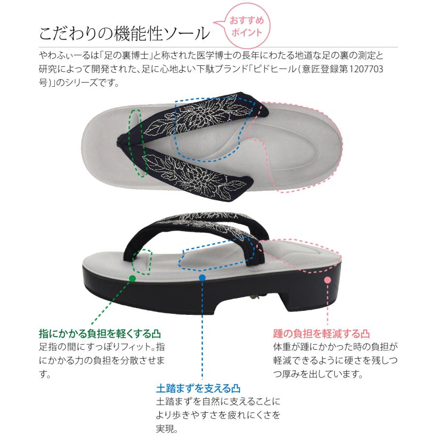 なごみや カジュアル 草履 痛くない 通年用 やわふぃーる ピドヒール