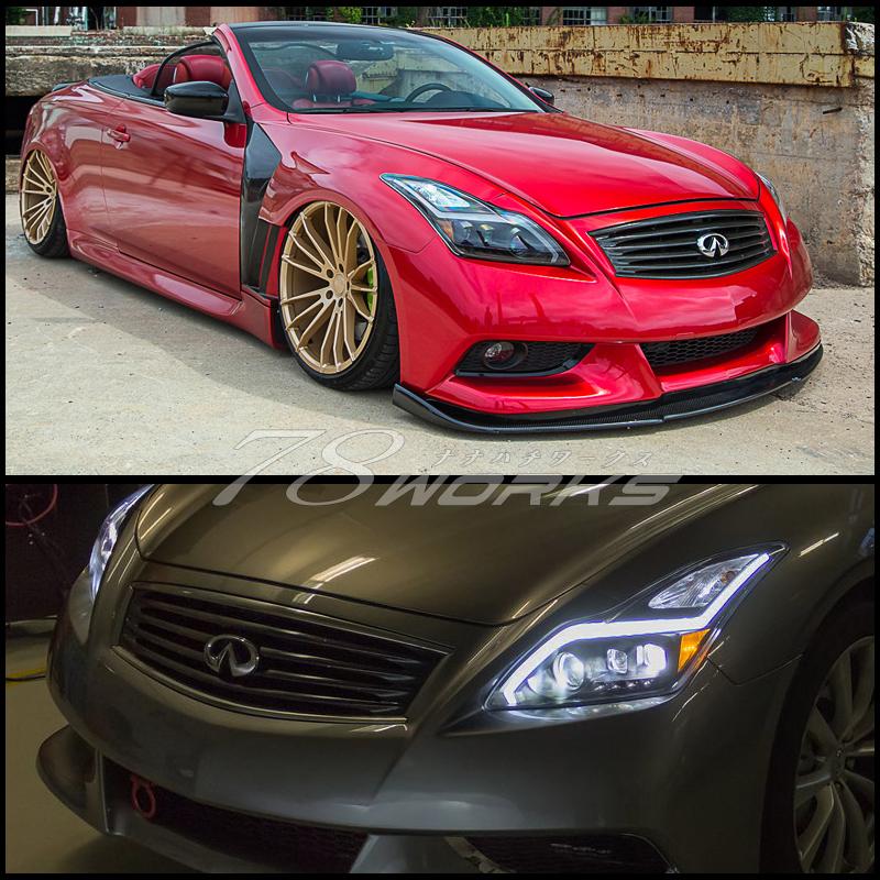 36 V36 G37 スカイラインクーペ US 人気モデル 流れるウインカー ファイバー LED ヘッドライト ブラック :L193BK:78WORKS公式ストア - 通販 - Yahoo ...