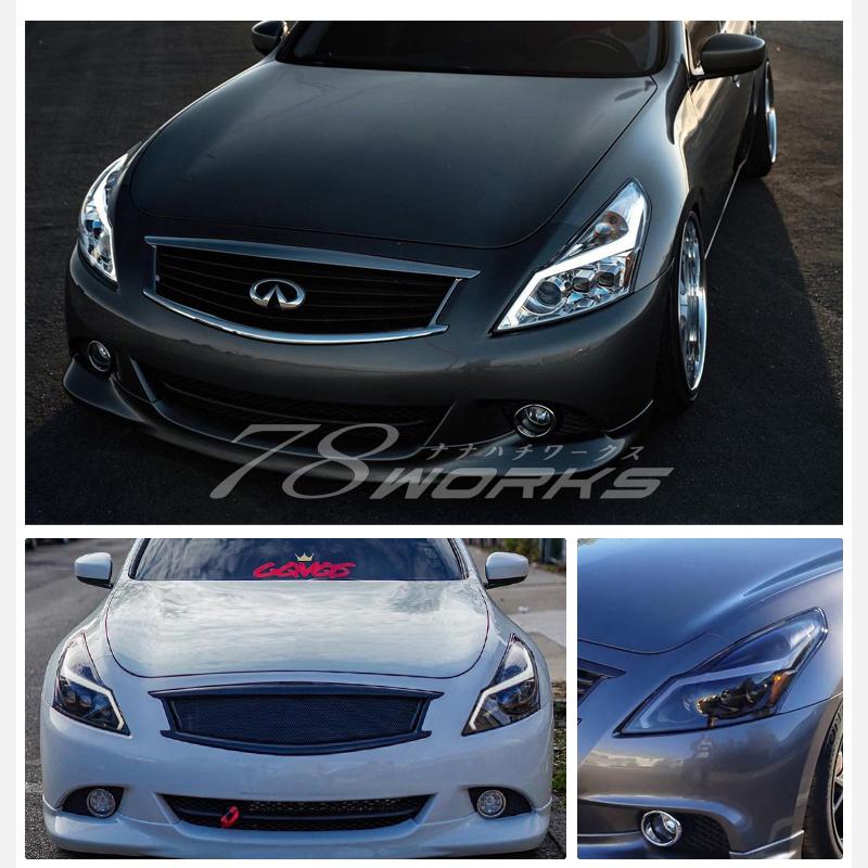 36 V36 NV36 KV36 G37 スカイラインセダン 後期 US 人気モデル 流れるウインカー ファイバー LED ヘッドライト V2 クローム : 78WORKS公式ストア - 通販 ...