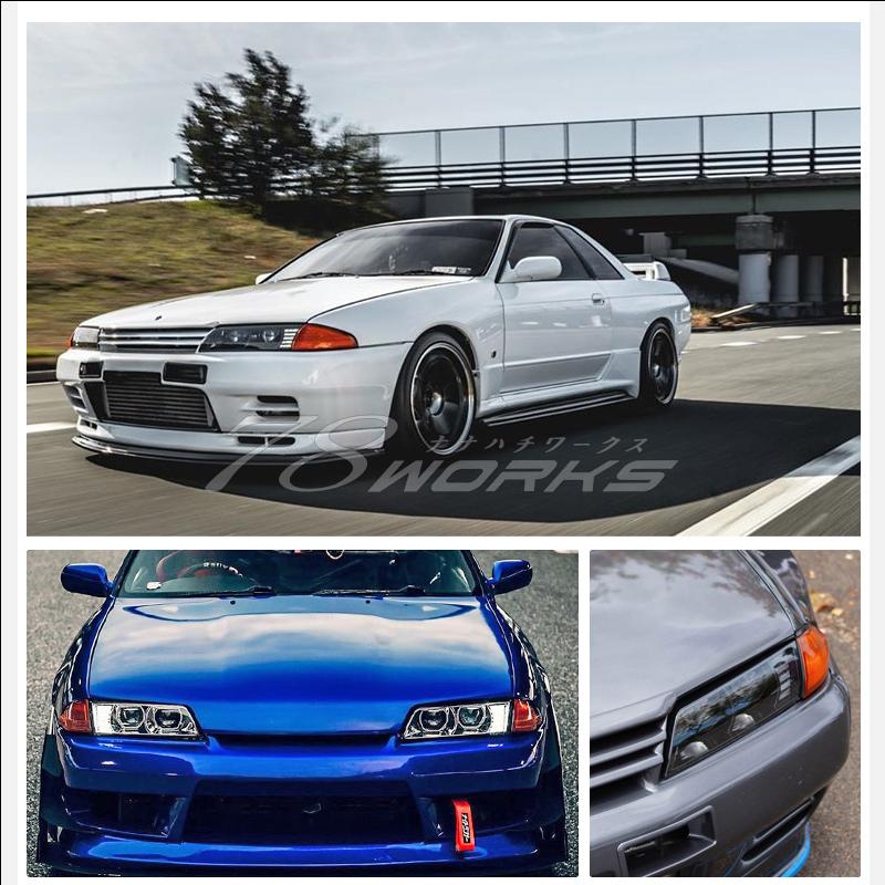 R32 スカイライン LED ヘッドライト クローム FR32 ER32 HR32 HCR32 HNR32 ECR32 BNR32 GTS GT-R GTR ヘッドレンズ ヘッドランプ ...