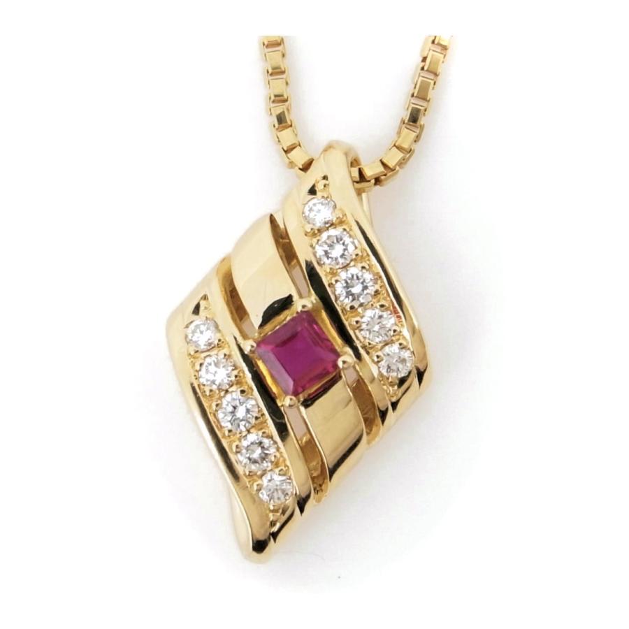 POLA（ポーラ） ルビーダイヤネックレス R0.17ct D0.20ct K18YG(18金 イエローゴールド) 質屋出品 : 質サイトウヤフーショップ - 通販 - Yahoo!ショッピング