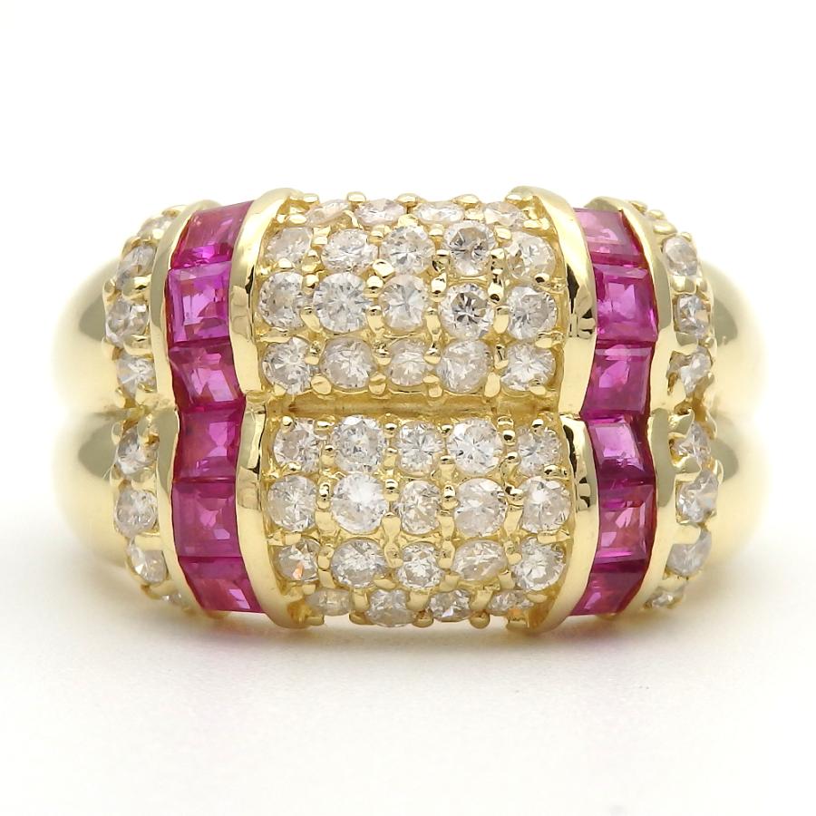 K18 ゴールド K18YG イエローゴールド ルビー 0.97ct ダイヤモンド 0.83ct 指輪 中古 美品 新品仕上済 リング ダイヤ 質屋 7月誕生石 : 質タカラYahoo ...